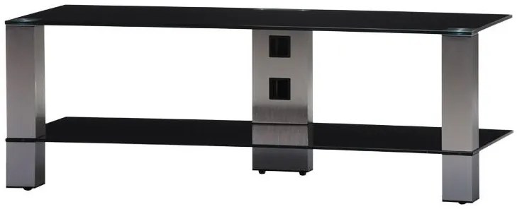 Televizní stolek SONOROUS PL 3410 (černé sklo + černé alu)