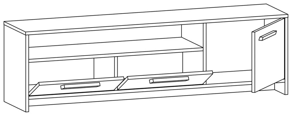 TV stolek Tyson 160 cm dub/antracit