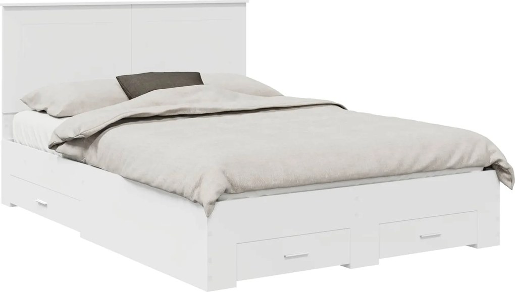 Rám postele se zásuvkou Bílá 140 x 190 cm Kompozitní dřevo 3409640