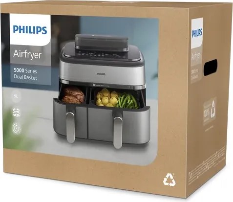 Philips 5000 Series Horkovzdušná fritéza Airfryer se dvěma košíky NA555/00