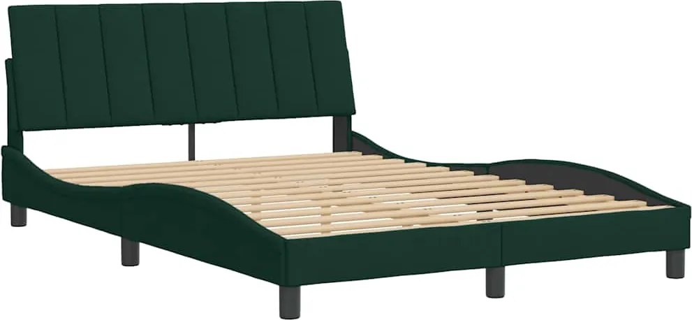 Rám postele bez matrace Hanko tmavě zelená 140 x 190 cm samet 3207846