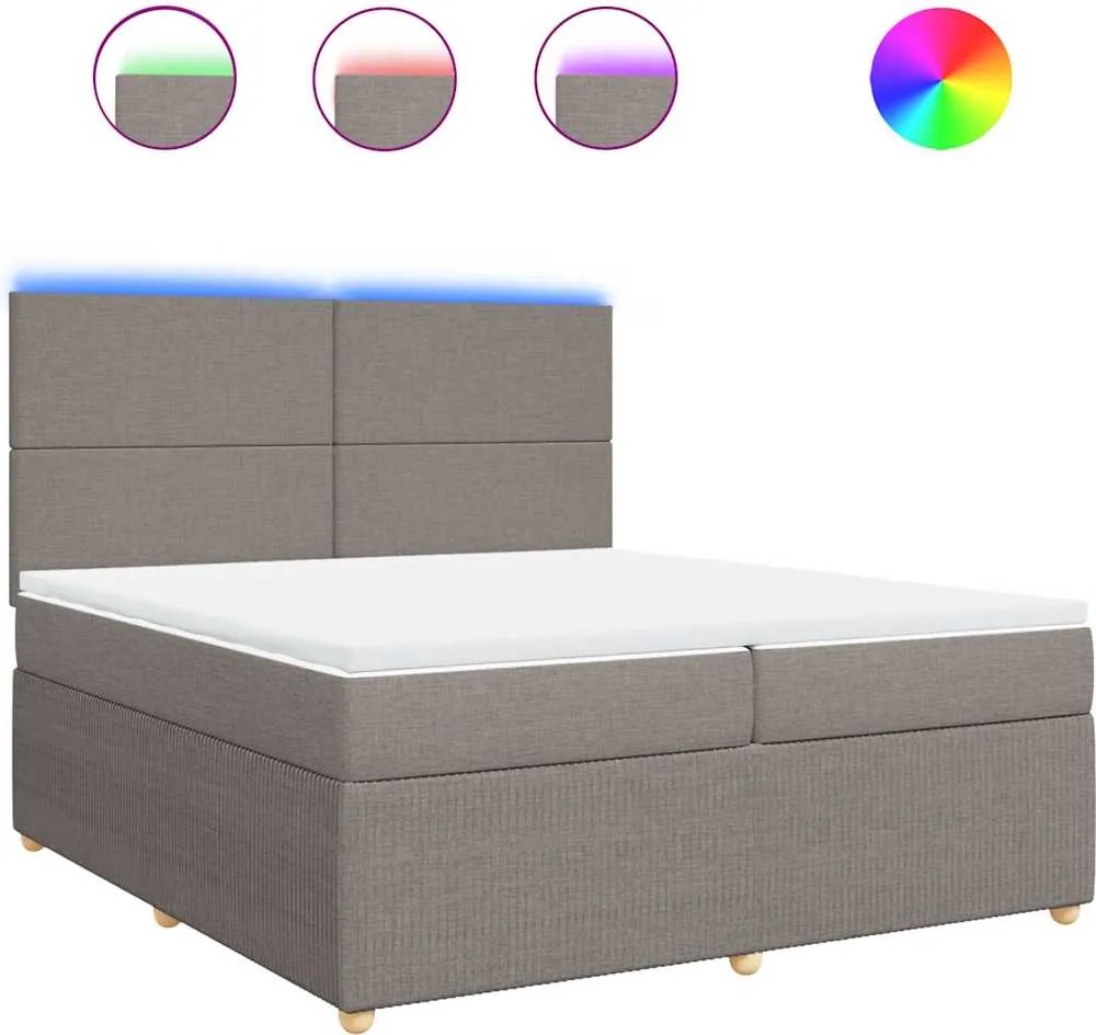 Box spring postel s matrací taupe 200x200 cm textil 3294460