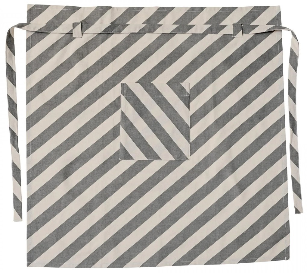 Bloomingville Grilovací zástěra Kit/grey stripe, zelená barva, šedá barva, textil