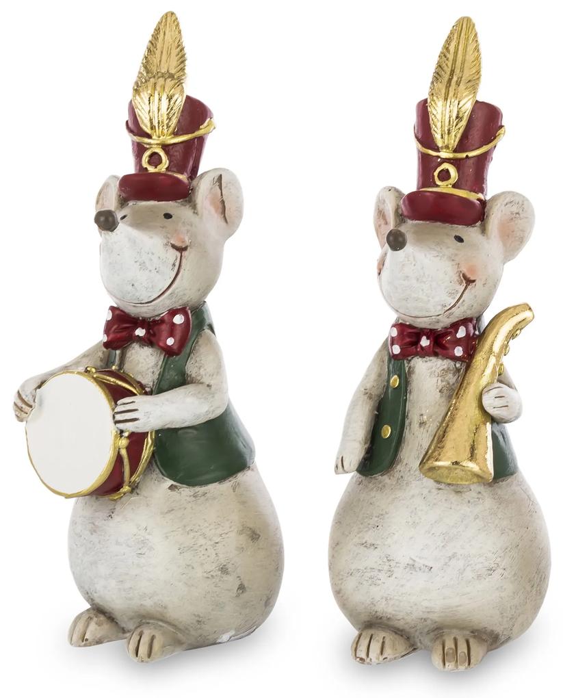 Vánoční figurka myška 2 varianty 156948