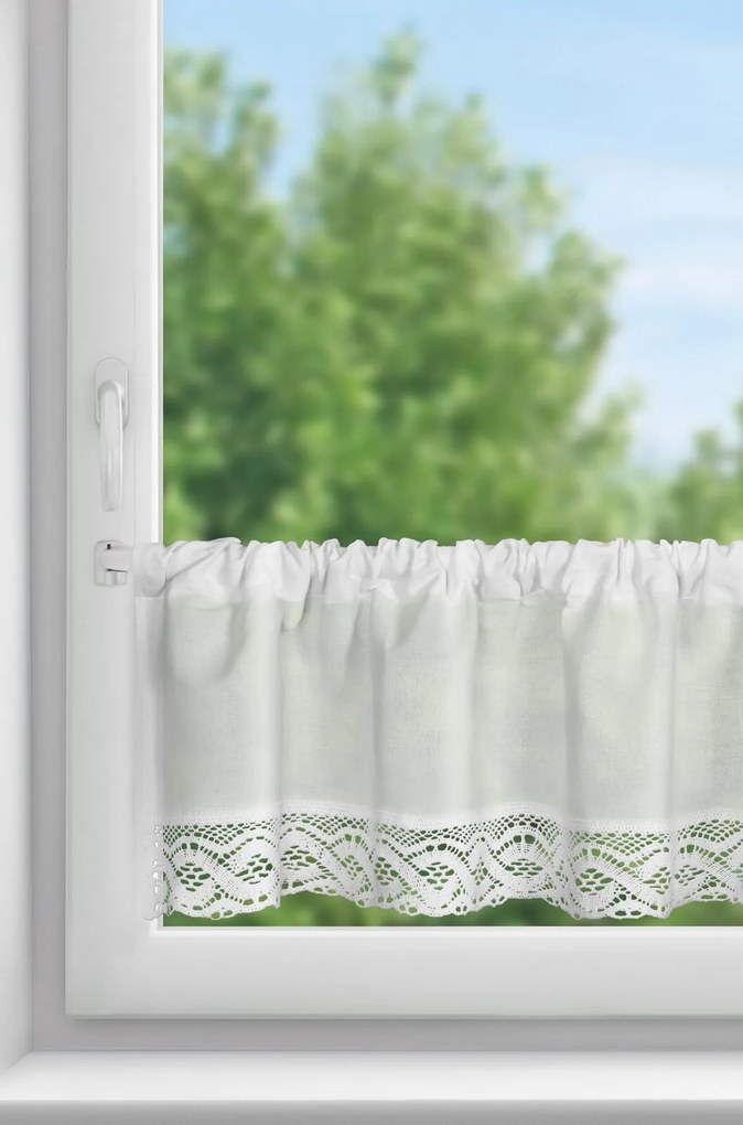 KRÁTKÁ ZÁCLONA NA PÁSCE VINCE 150X30 CM BÍLÁ