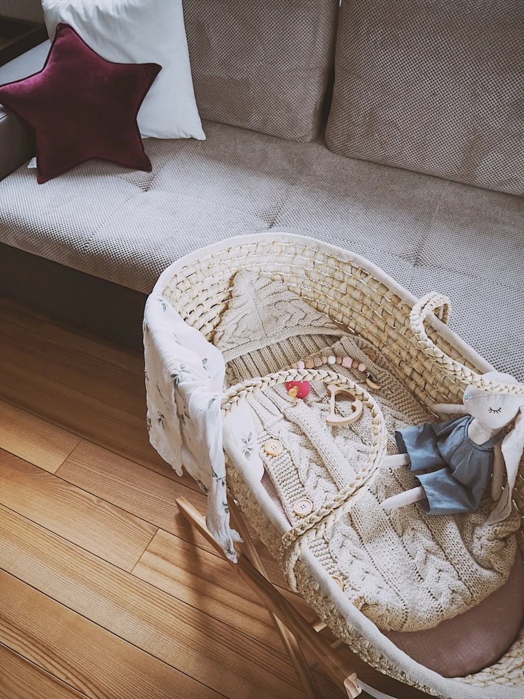 Ahojbaby Mojžíšův košík pro miminko Corn Natural + matrace
