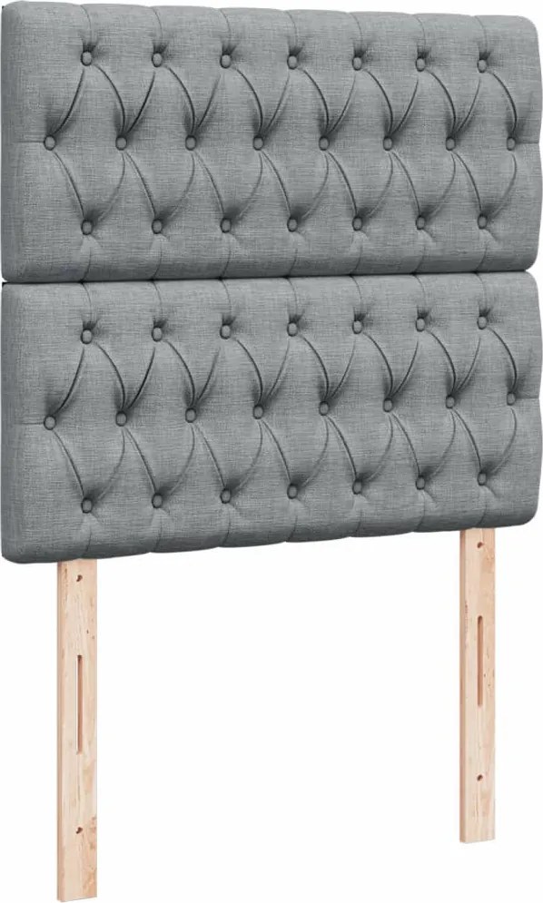 Box spring postel s matrací světle šedý 100 x 200 cm textil 3292706
