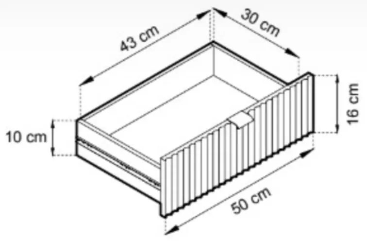 PSK Noční stolek NEMO, Bílá 54 cm Dekor nohou: Černé