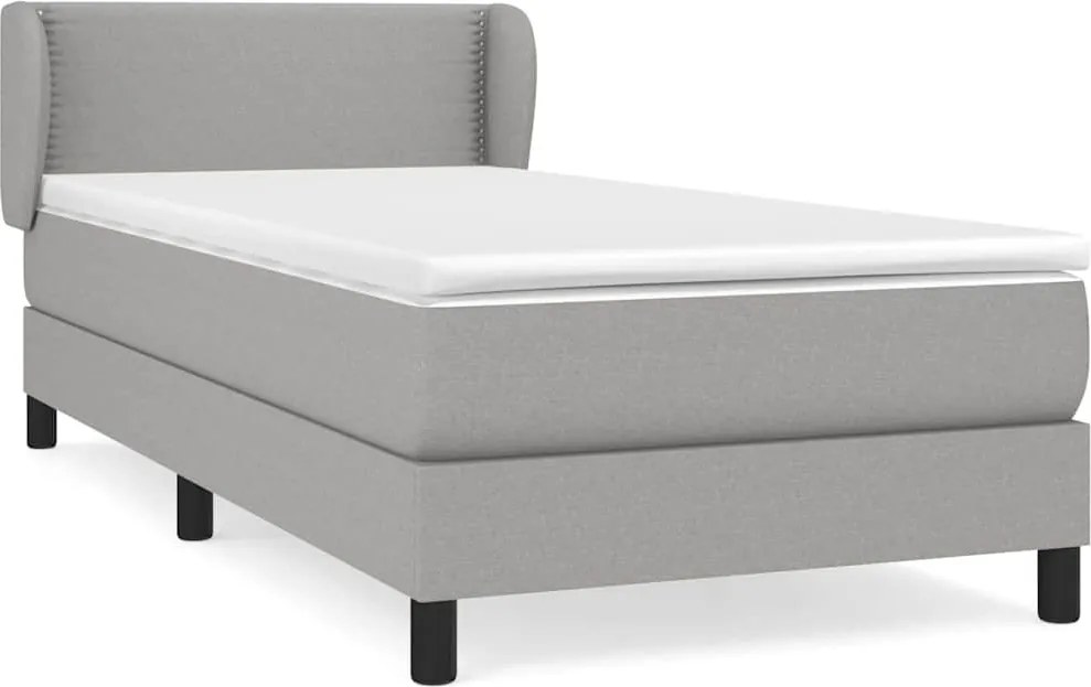 Box spring postel s matrací světle šedá 90x190 cm textil 3126125