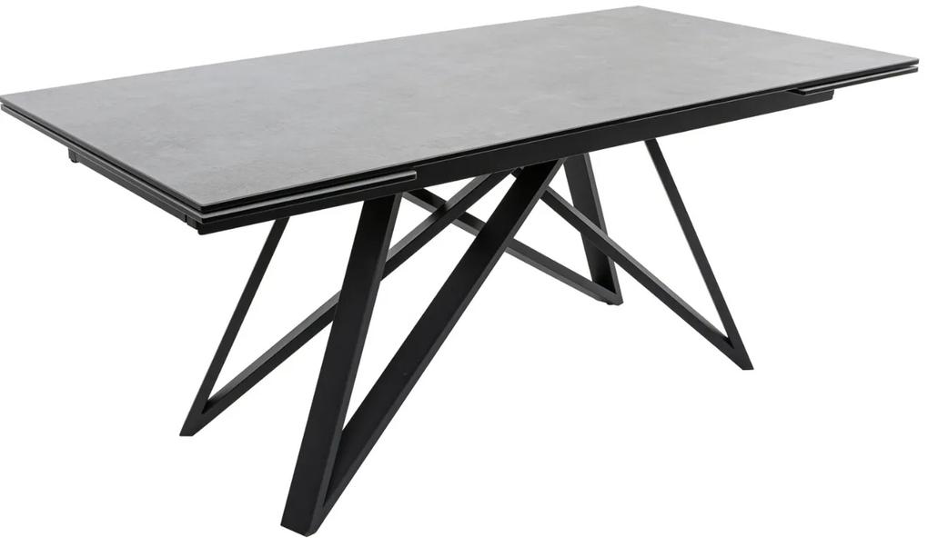 OnaDnes -20% Moebel Living Šedý keramický rozkládací jídelní stůl Marbor 180 - 260 x 90 cm imitace betonu