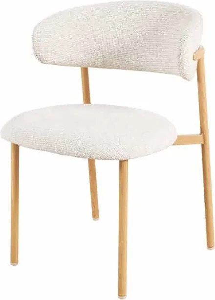Designová jídelní židle Harding béžová / přírodní hnědá