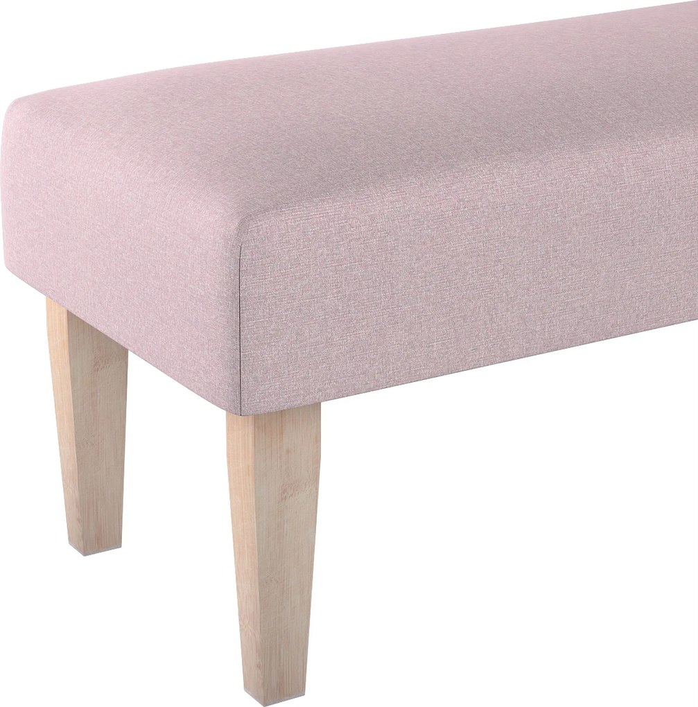 Dlouhá lavička 100x40cm barva růžová látka pletený vzor