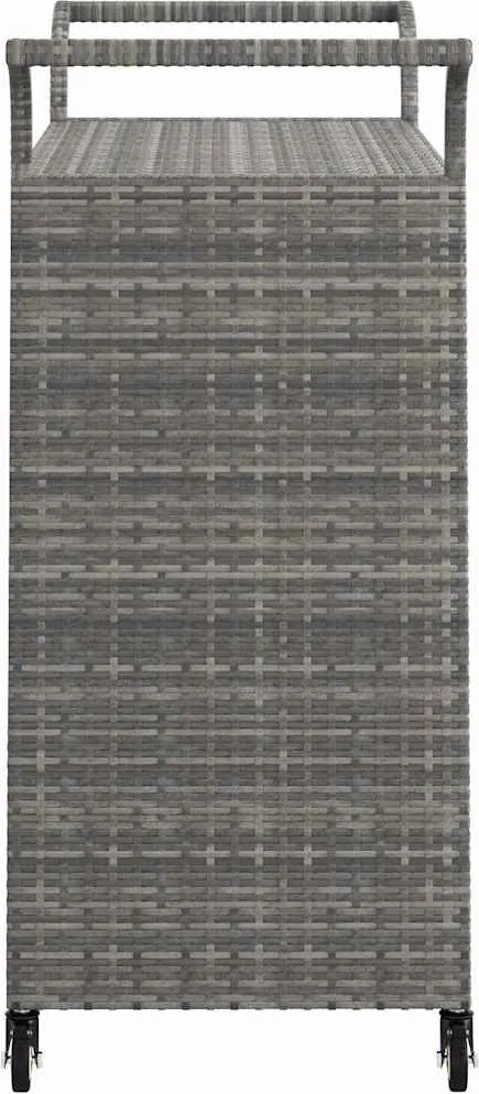 Barový vozík se zásuvkou šedý 100 x 45 x 97 cm polyratan 316664