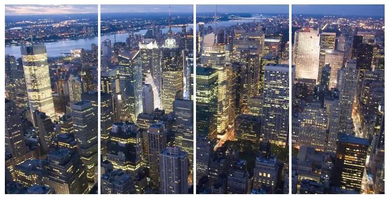 Obraz New Yorku při setmění  (160x80 cm), 40 dalších rozměrů