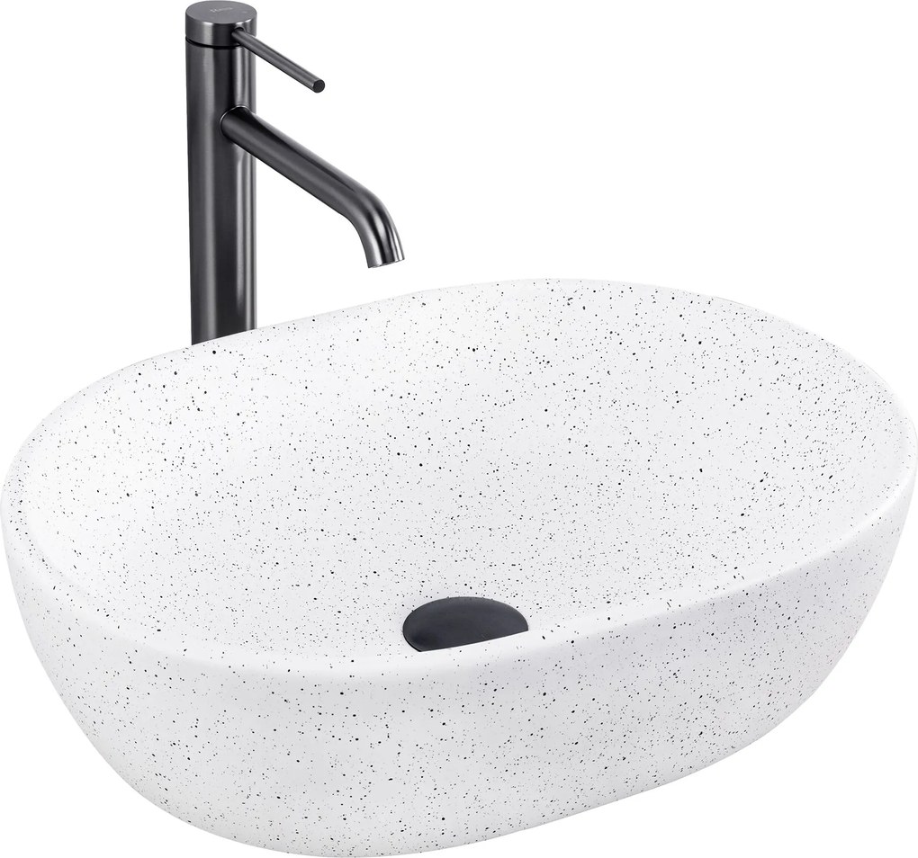 Rea Amelia Warm, umyvadlo na desku 480x345x135 mm, imitace kamene, REA-U3001