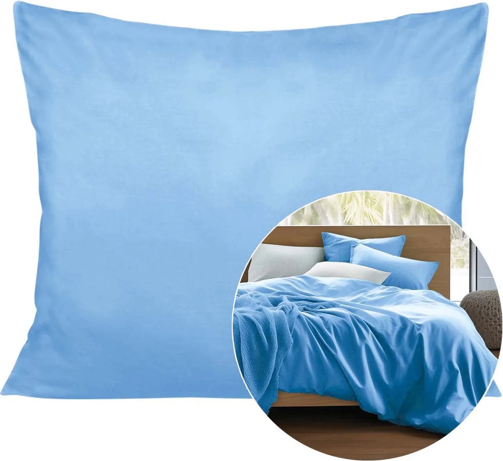 SATÉNOVÝ POVLAK NA POLŠTÁŘ 009 50X60 CM SVĚTLEMODRÁ