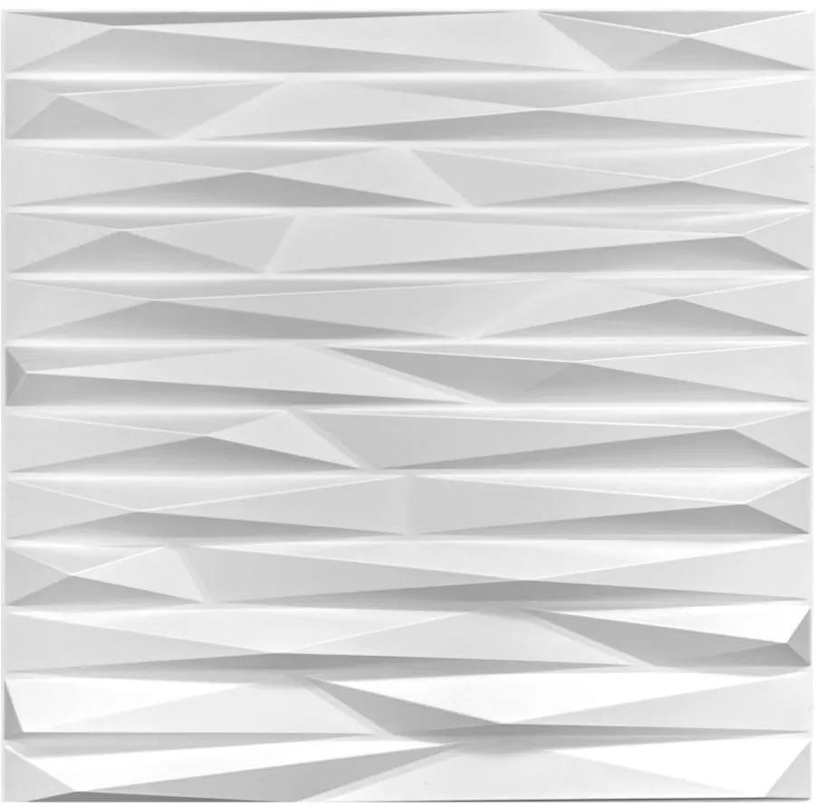 Obkladové panely 3D PVC RAMZES D125 bílý, cena za kus, rozměr 500 x 500 mm, RAMZES bílý, IMPOL TRADE
