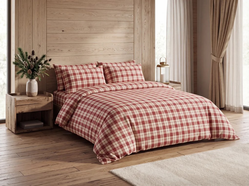 Flanelové povlečení TARTAN HEART barevné Rozměr povlečení: 70 x 90 cm | 140 x 220 cm