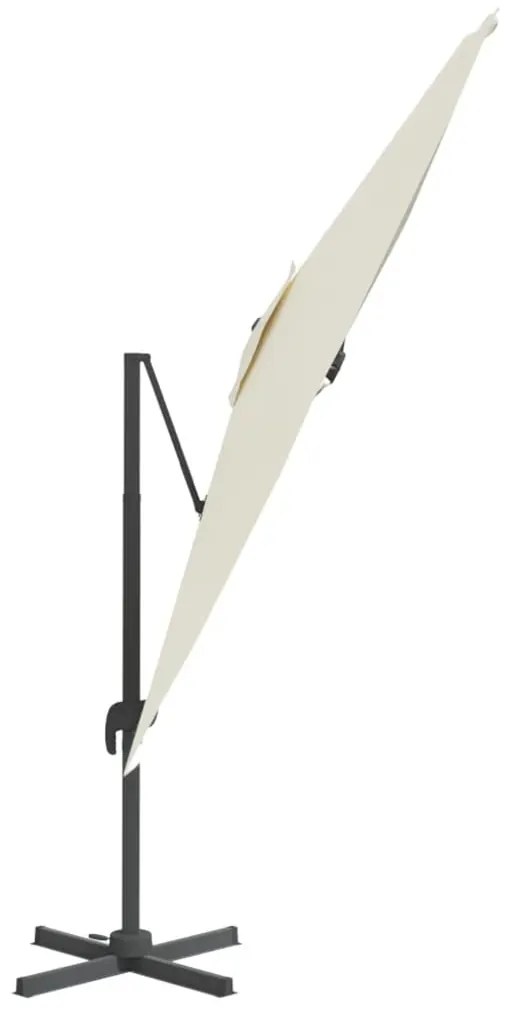 Konzolový slunečník s hliníkovou tyčí pískově bílý 400 x 300 cm,  319912