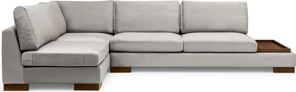 Hanah Home Rohová pohovka TULIP 313cm světle šedá levý roh s pufem 560ARE1156