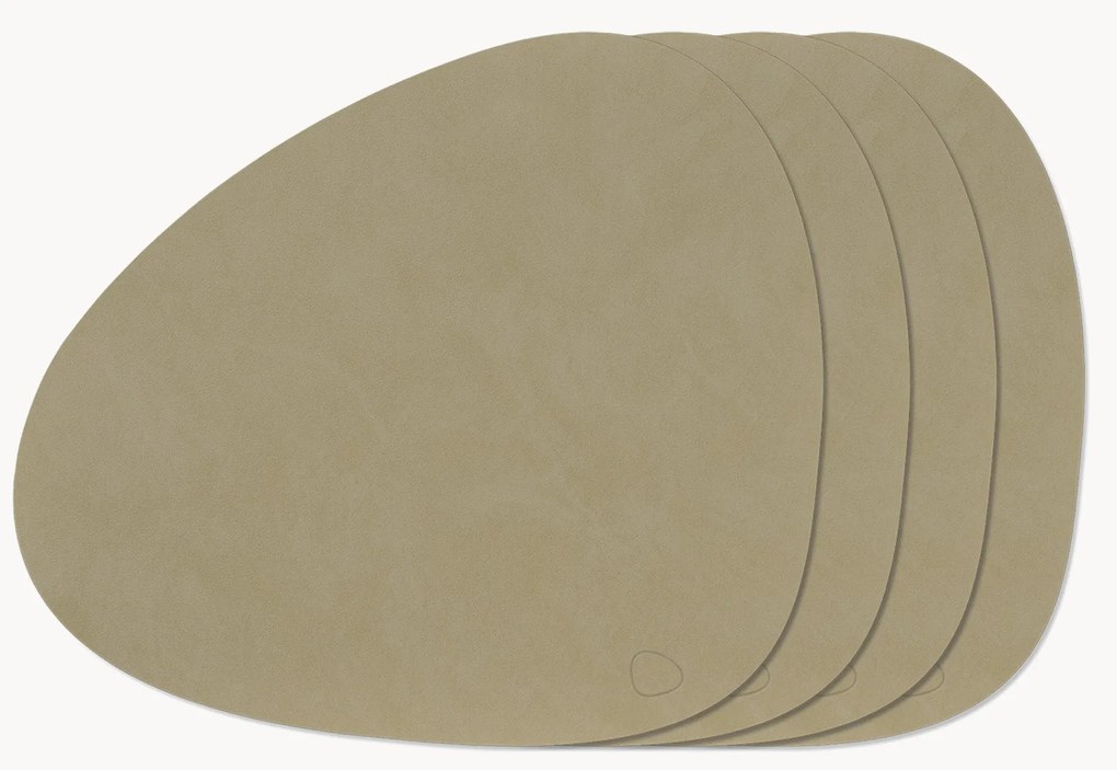 Sada asymetrických prostírání z kůže Curve, 4 díly