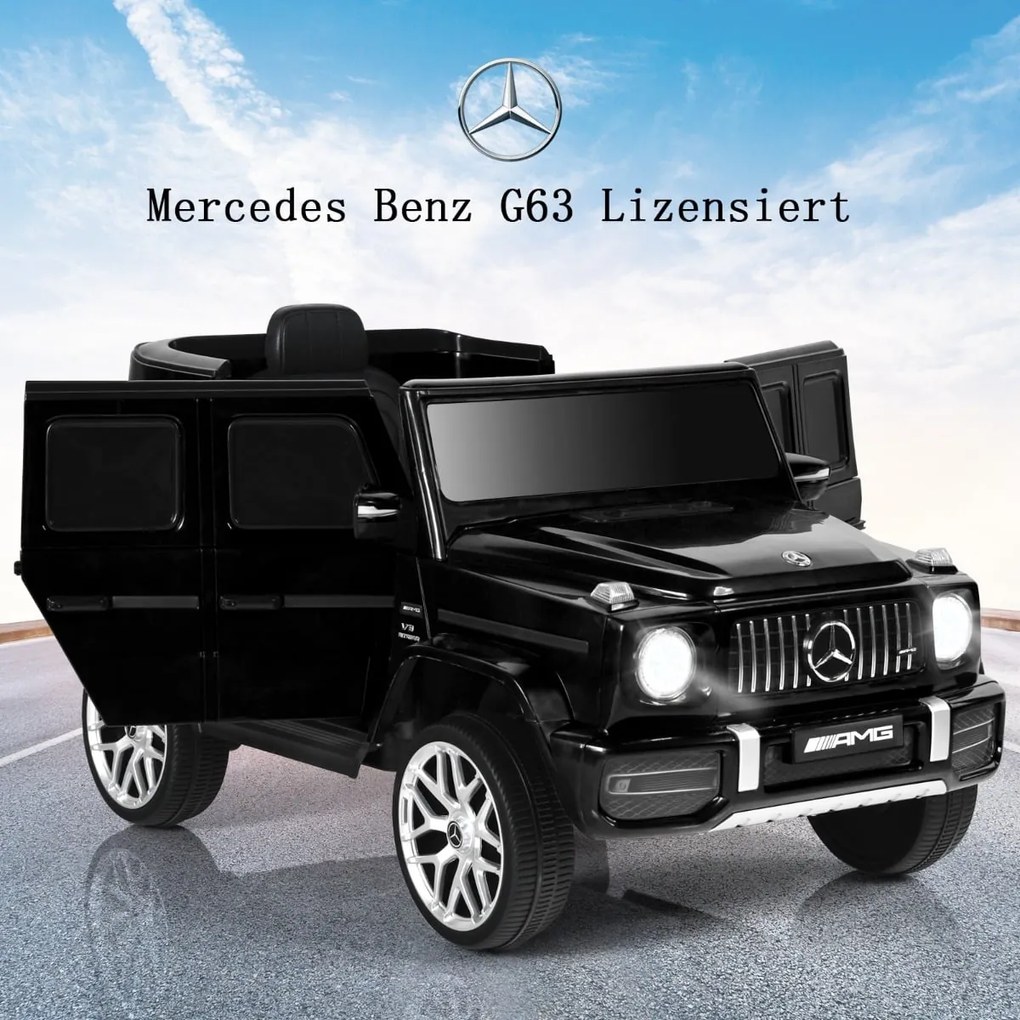 Costway Černé elektrické autíčko Mercedes Benz s hudbou a světlomety pro děti