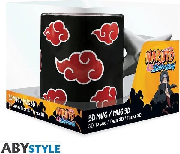 Hrnek 3D Naruto Shippuden - Shuriken Akatsuki 460 ml Vícebarevná