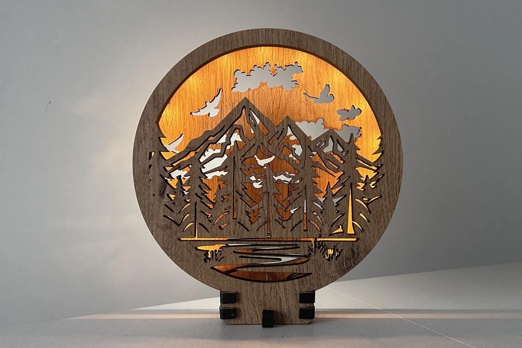 Li-Go "Hory les" lampa 20x22cm provedení povrchu: ořech