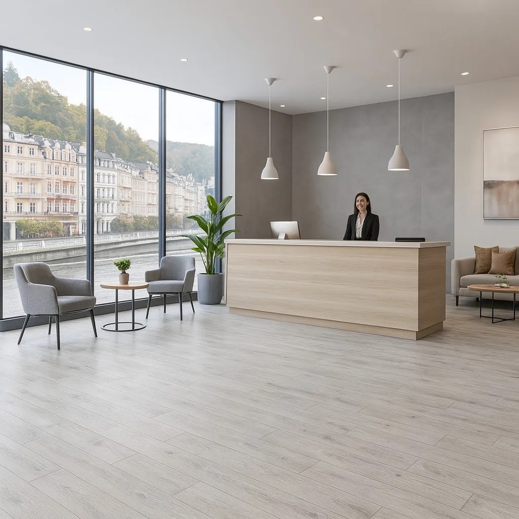 Gerflor, PVC podlaha - lino AladinTex Ultra 1751, na míru, šíře 2m,4m, šedá, filc, chodba / předsíň