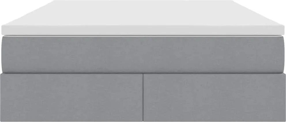 Postel s úložným prostorem a matrací Světle šedá 140 x 190 cm 3370224