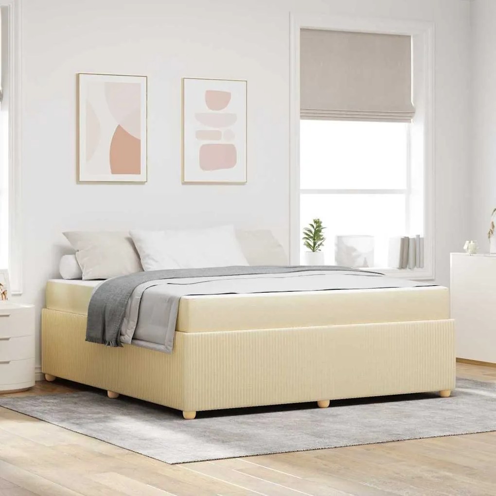 Rám postele Krémová 180 x 200 cm textil 3398423