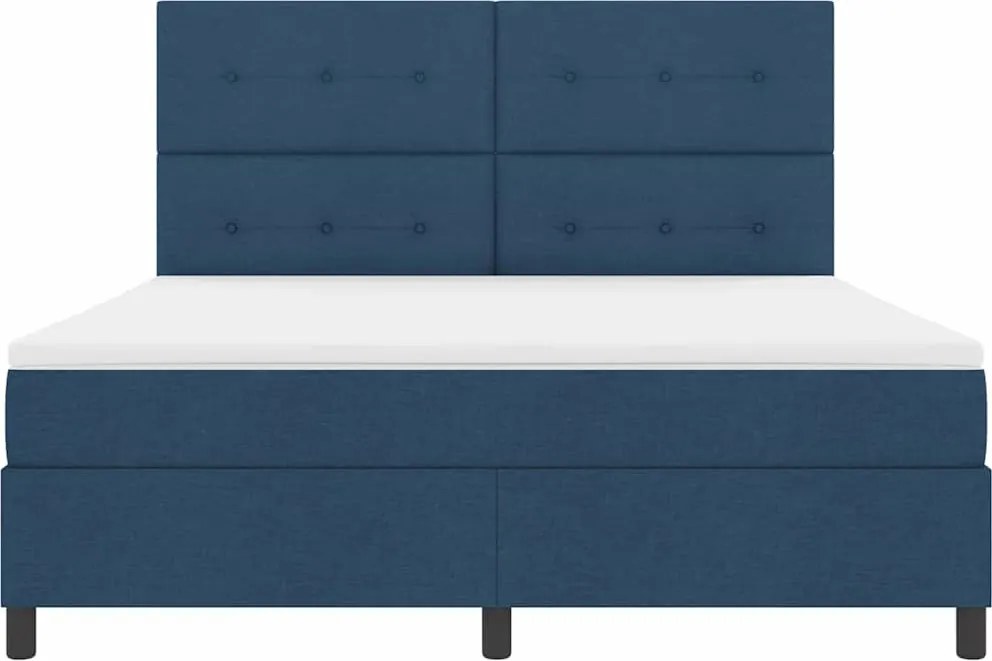 Postel s boxspringem s čelo Modrá 180 x 200 cm textil 3339412