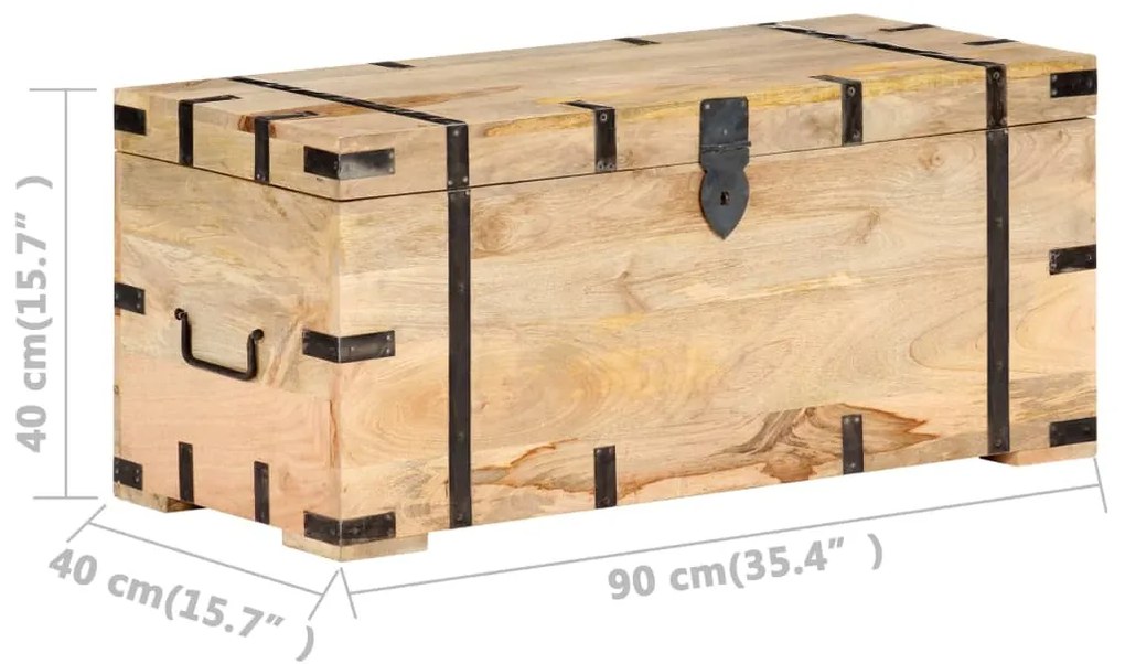 Truhla 90 x 40 x 40 cm masivní mangovníkové dřevo,  289634