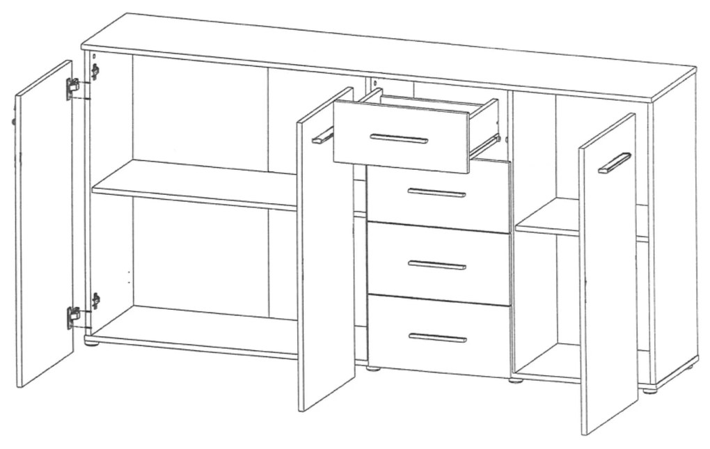 Sconto Komoda ALVA 05 bílá/dub sonoma