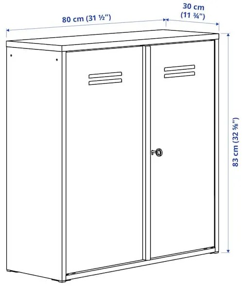 IVAR Skříňka s dvířky, bílá, 80x83 cm