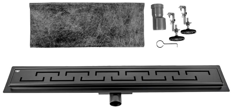 BPS-koupelny Sprchový odtokový žlab DL01 DELTA G4 80 cm, černý