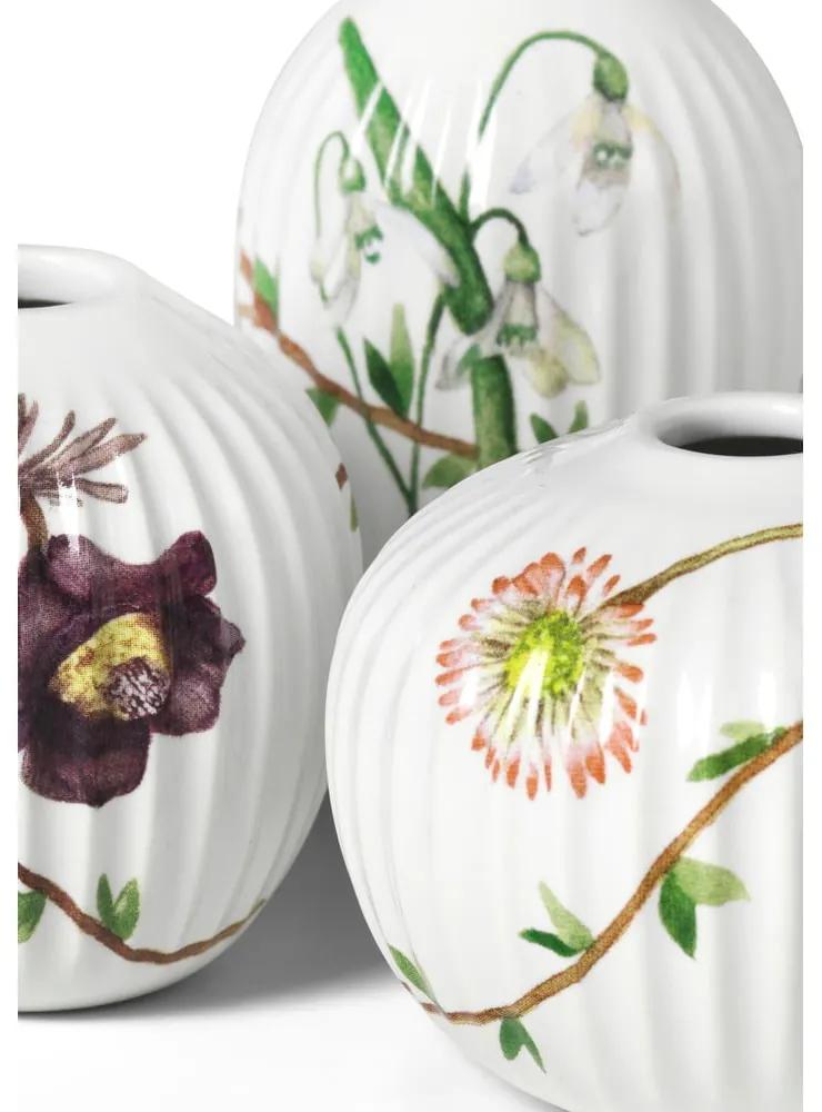 Sada 3 miniaturních porcelánových váz Kähler Design Hammershøi Spring