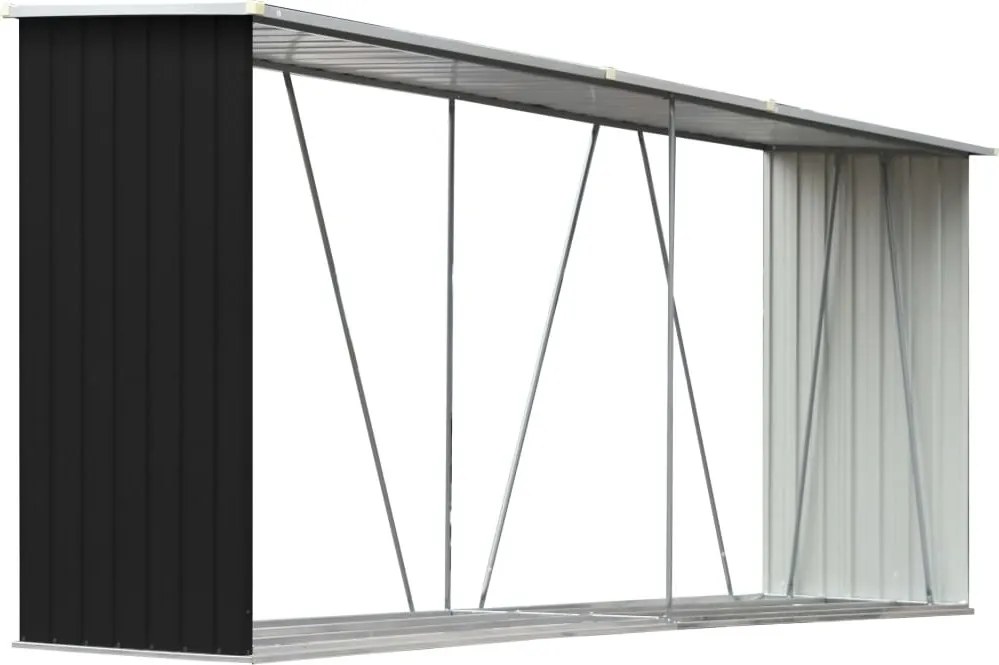 vidaXL Zahradní kůlna na dříví z pozinkové oceli 330x84x152 cm [47085] Barva: Zelená