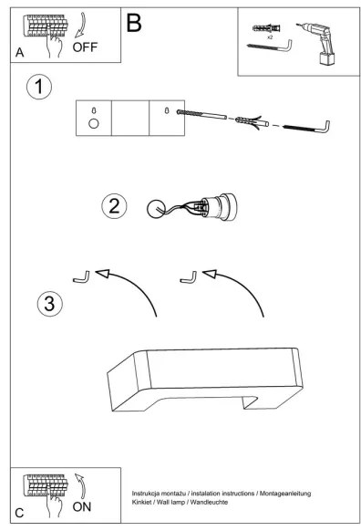 Sollux SL.0034 - Nástěnné svítidlo MAGNET 1xE27/60W/230V bílá