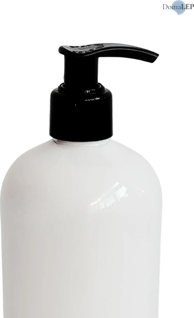 Dávkovač na mýdlo 500 ml bílý s černou pumpičkou BELA