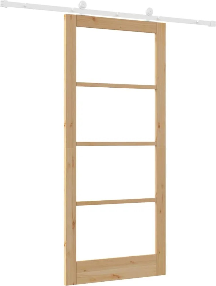 Posuvné dveře ORKDAL 93 x 211 cm Masivní borové dřevo a sklo 3332093