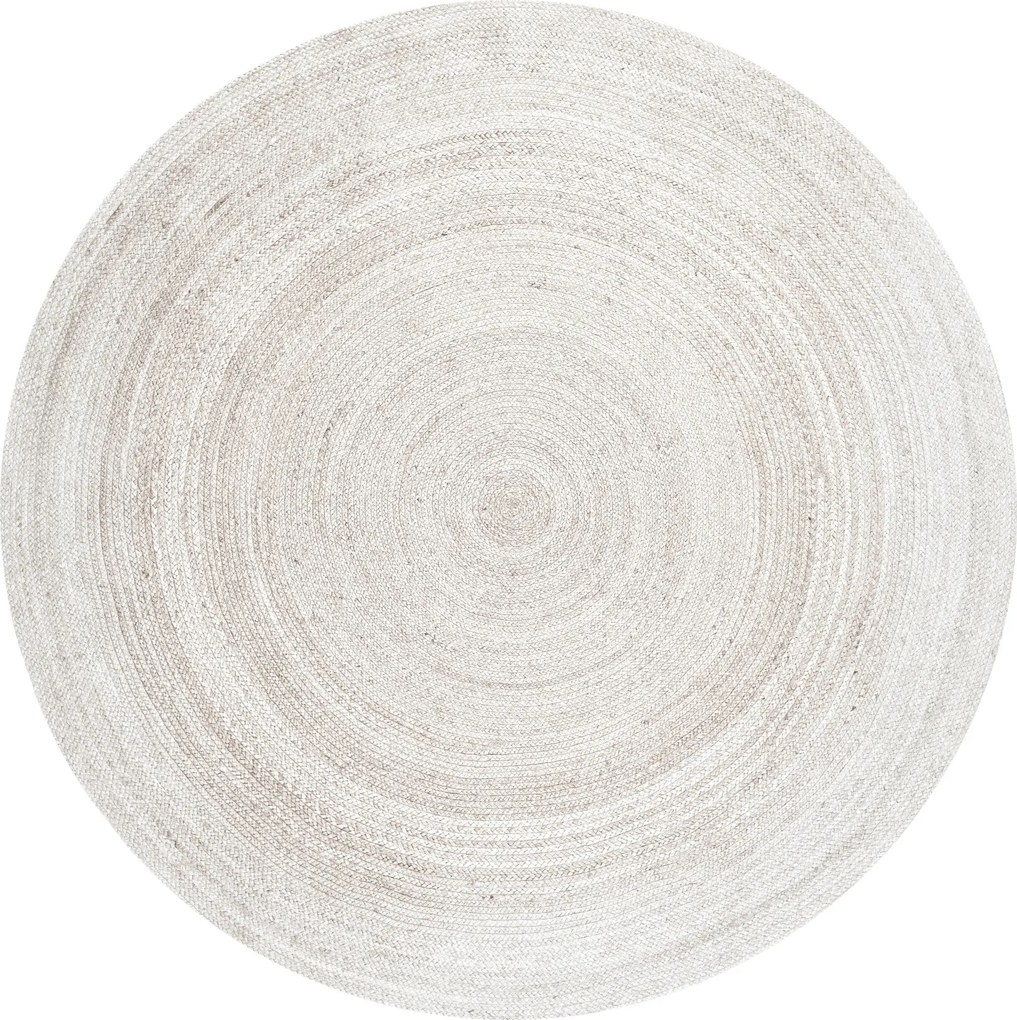 Hanse Home, Kusový koberec Jute Braided 106321 White kruh, 140x140 (průměr) kruh, bílá, chodba / předsíň