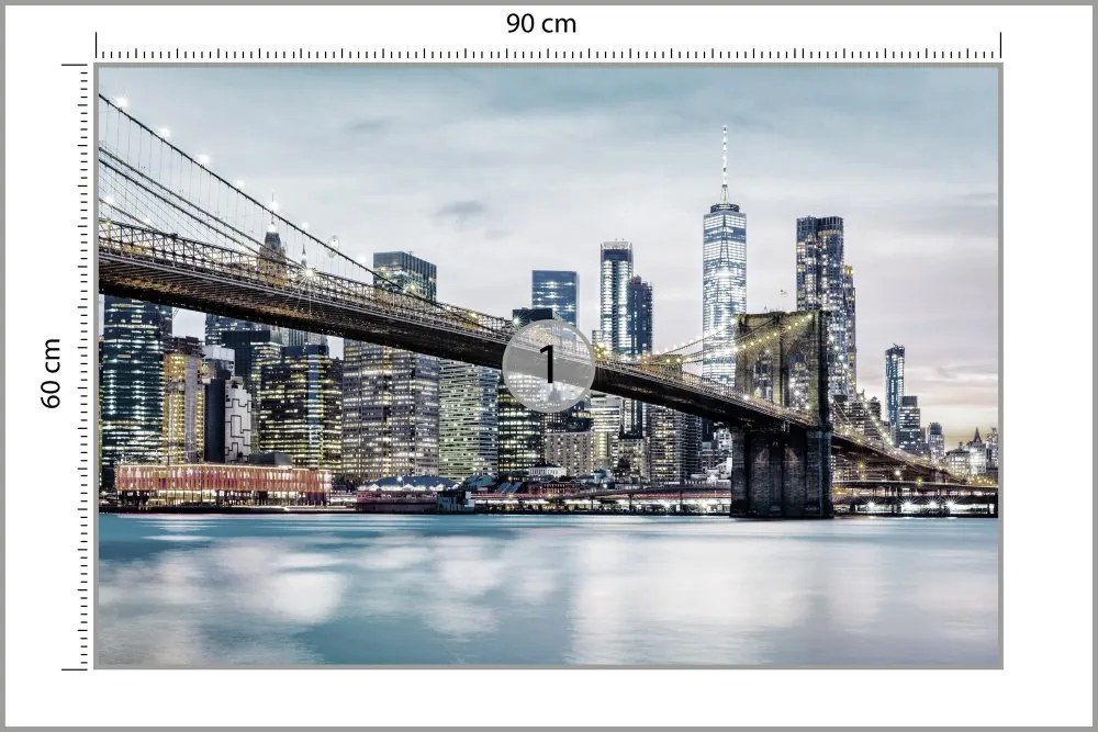 Fototapeta Chladicí Filtr Brooklyn Bridge Nyc Strukturální vinyl 135x90