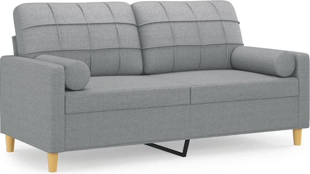 2místná pohovka s polštáři světle šedá 140 cm textil 3200782