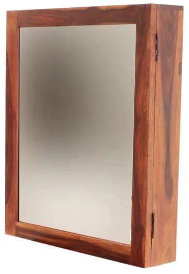 Indický nábytek - Skříňka do koupelny se zrcadlem Nela 65x80x15 z indického masivu palisandr Super natural