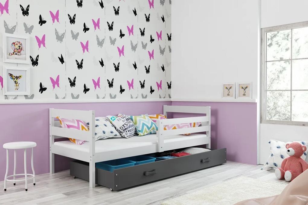 BMS Group Dětská postel s úložným prostorem ERYK bílá Velikost postele: 190x80 cm, Barva šuplíku: Růžová