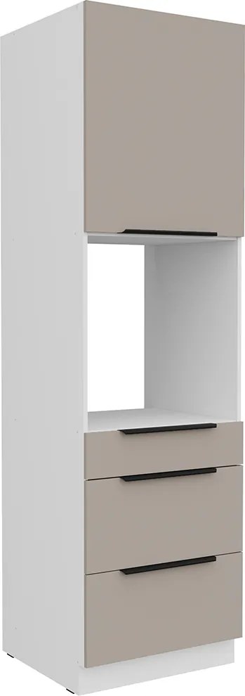 ARIA lb | vysoká skříňka 60 DPS-210 3S1F na vestavnou troubu | PREMIUM BOX | 60 cm | ANTI FINGERPRINT povrch | bílá/béžová