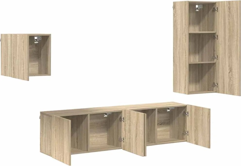 4dílná obývací stěna dub sonoma kompozitní dřevo 3216430