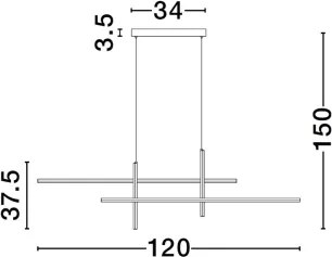 Závěsné LED svítidlo NOVA LUCE ANTAMA 43W 3200K 9001111 stmívatelné Triac