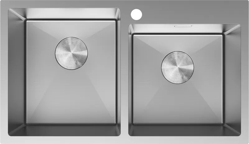 Mexen Xorin, 2-komorový nerezový dřez 780 x 450 mm, broušená ocel, 6441782000-01